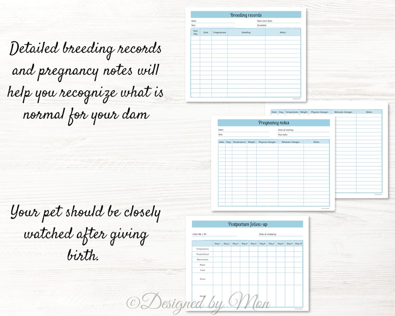 EDITABLE Dog Breeder Records for Your Dog Breeding Business - Dog ...