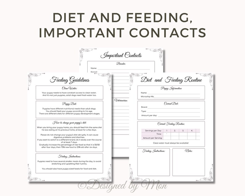 Puppy Pack Printables for Dog Breeding - Puppy Kit | Puppy Packs | Dog ...