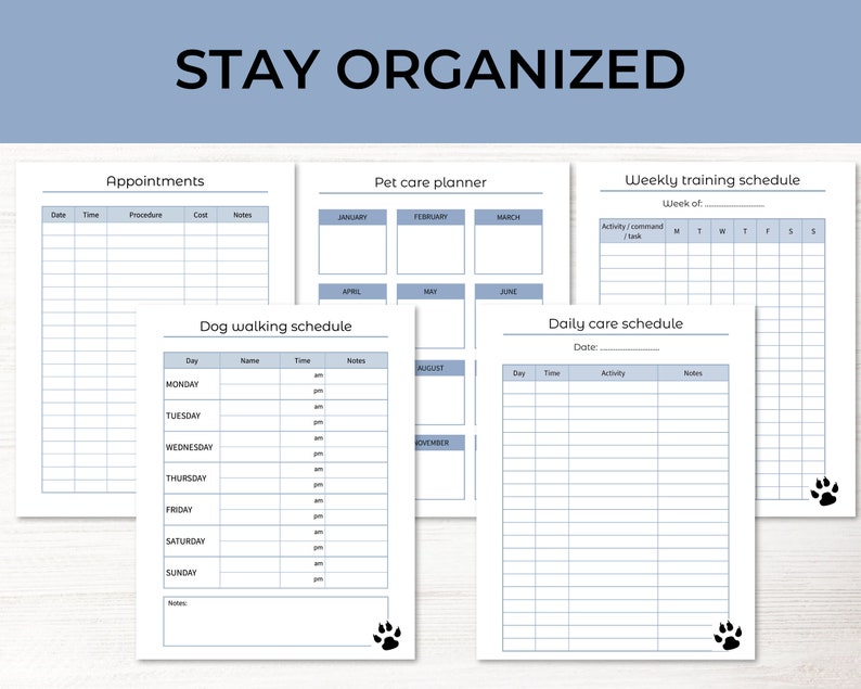 Printable Pet Planner for New Puppy Owners Puppy Planner - Etsy
