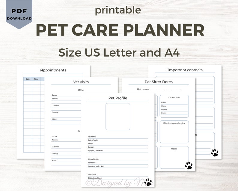 Minimalist Pet Planner for New Puppy Owners - Puppy Planner | Pet Care ...