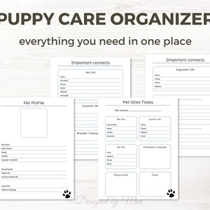 Minimalist Pet Planner for New Puppy Owners - Puppy Planner | Pet Care ...