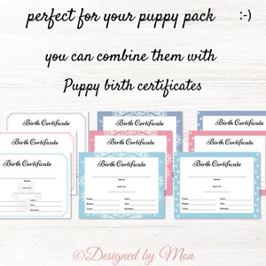 Puppy ID Cards for Dog Breeders : Puppy Profile Cards and Puppy Medical ...