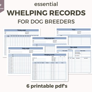 Basic Breeder Charts and Breeder Forms Bundle for Puppy Breeding ...