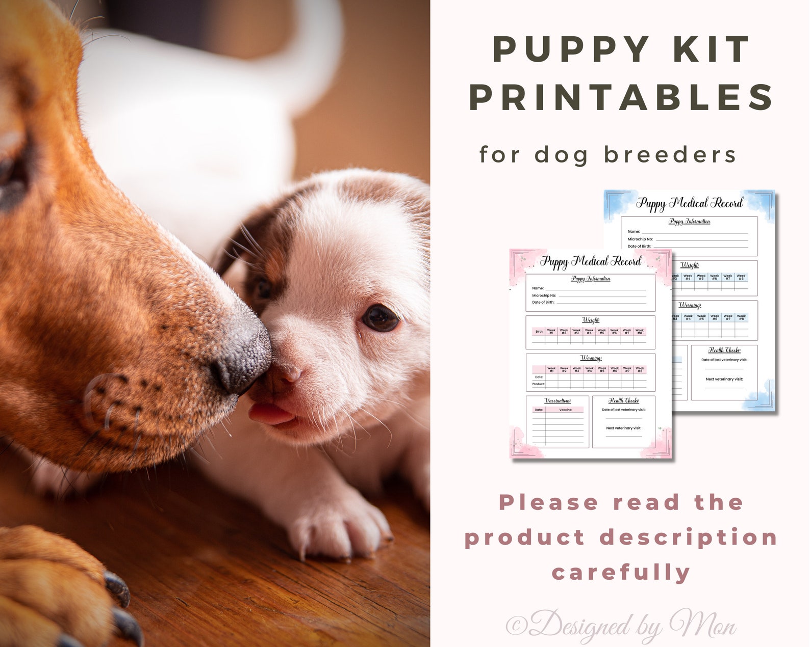 Puppy Pack Printables for Dog Breeding - Puppy Kit | Puppy Packs | Dog ...