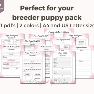 Puppy Pack Printables for Dog Breeding - Puppy Kit | Puppy Packs | Dog ...