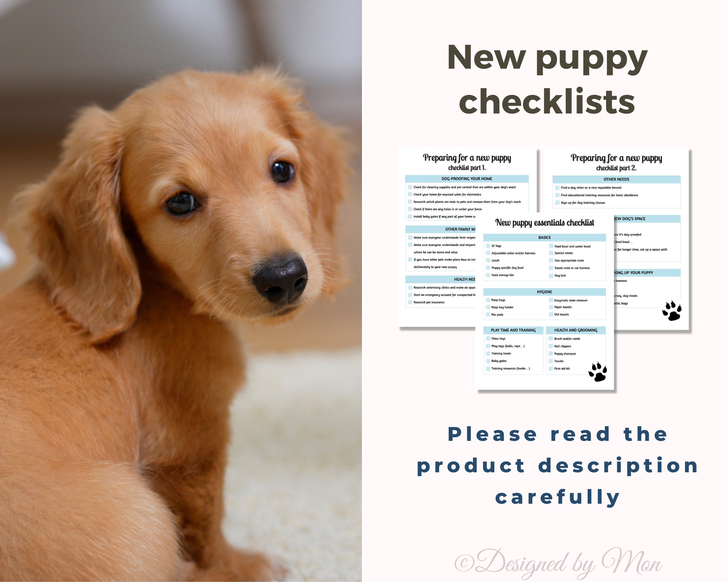 New Puppy Essentials Printable Checklists, New Puppy Shopping List ...