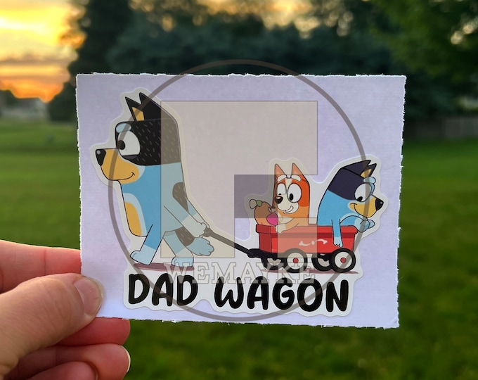 Family Wagon / Mom Wagon / Dad Wagon / Wagon With Kids / Blue Dog ...