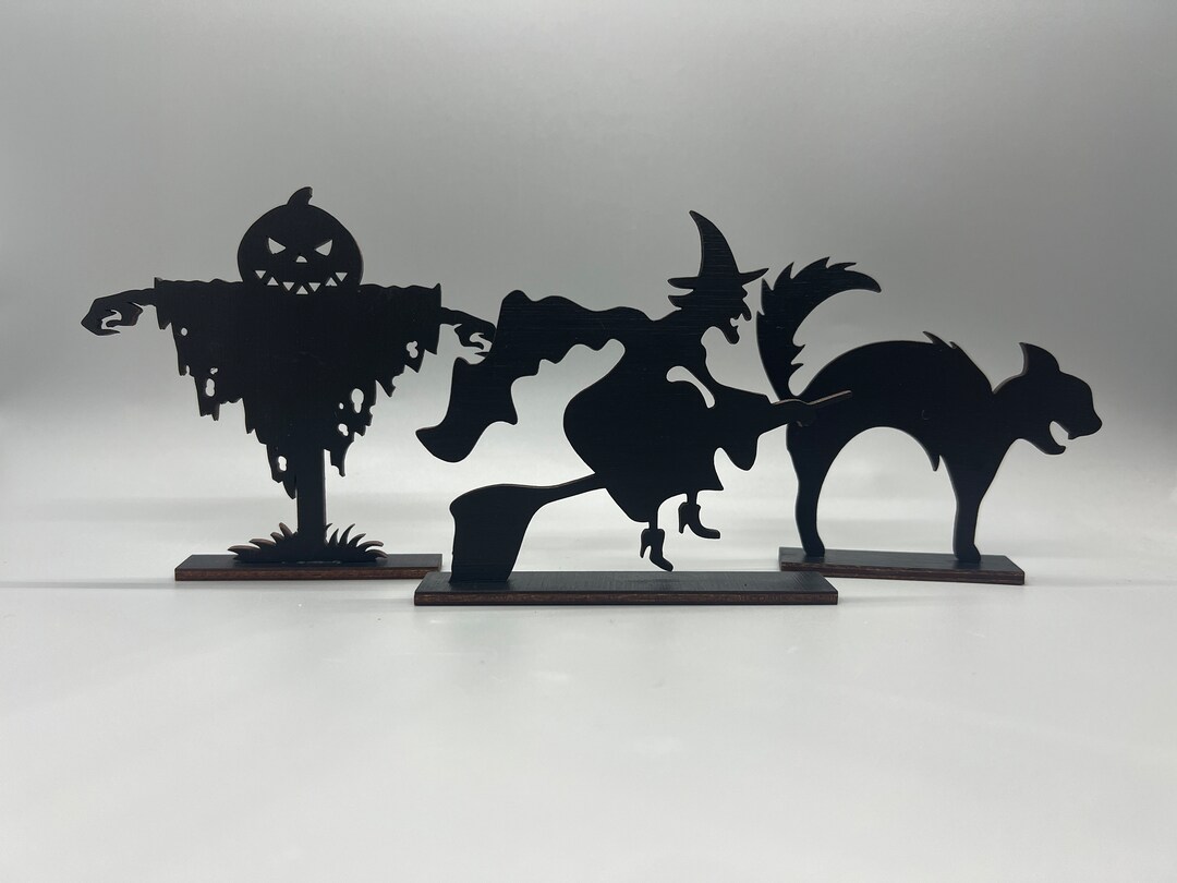Mini Halloween Set - Halloween Decor - Black Cat - Witch - Scarecrow - Etsy