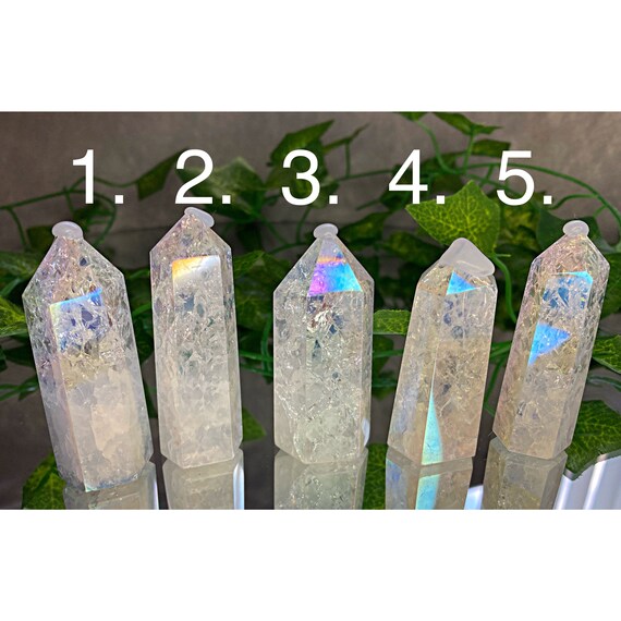 Angel Aura Crackle Quartz Towers | Etsy UK