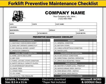 Printable Tractor Checklist Template uneditable PDF Tractor Inspection ...