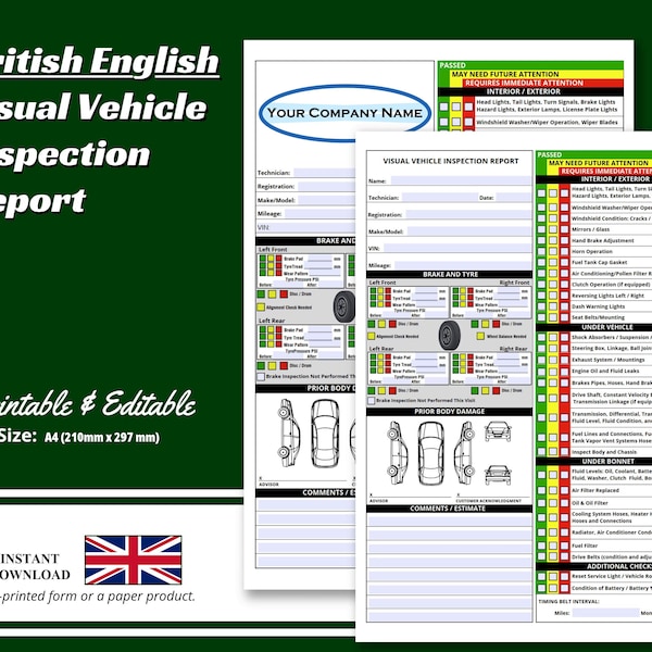 Vehicle Check Sheet - Etsy