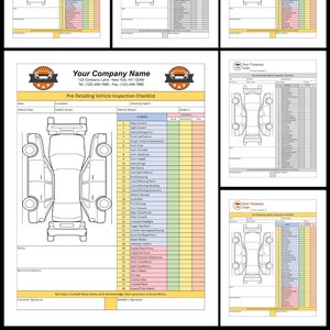 Pre-detailing Vehicle Inspection Checklist Form - Etsy