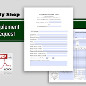 Auto Body Supplement Request Form 2 Page, Body Shop Insurance ...