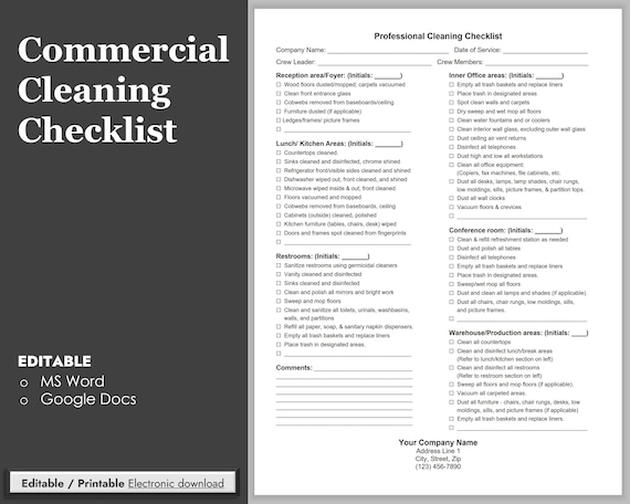 Factory Cleaning Checklist