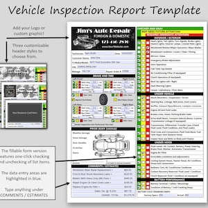 PDF Printable Vehicle Inspection Report, EDITABLE Used Vehicle ...