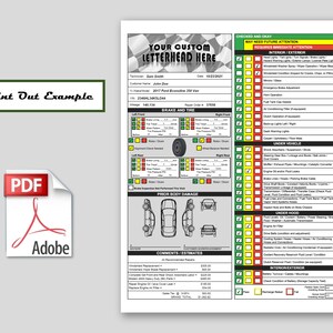 Visual Vehicle Inspection Report Fillable PDF Multi-point - Etsy
