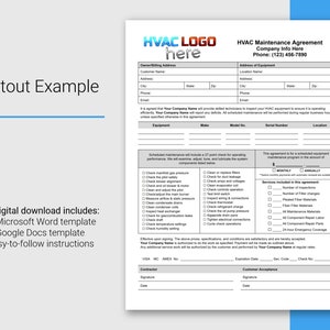 HVAC Maintenance Agreement Template, Preventative Maintenance Agreement ...