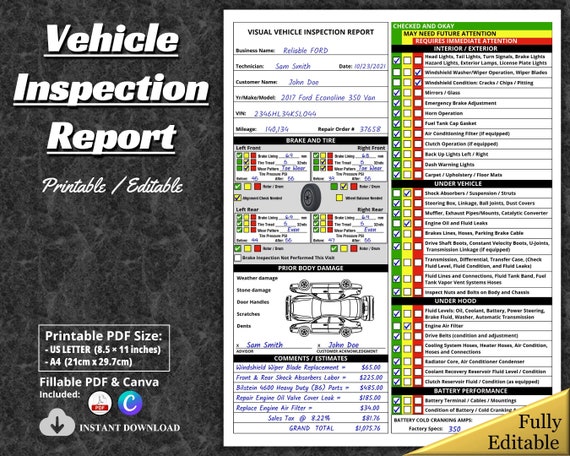 7 Best Images Of Printable Vehicle Inspection Checklist Free Vehicle