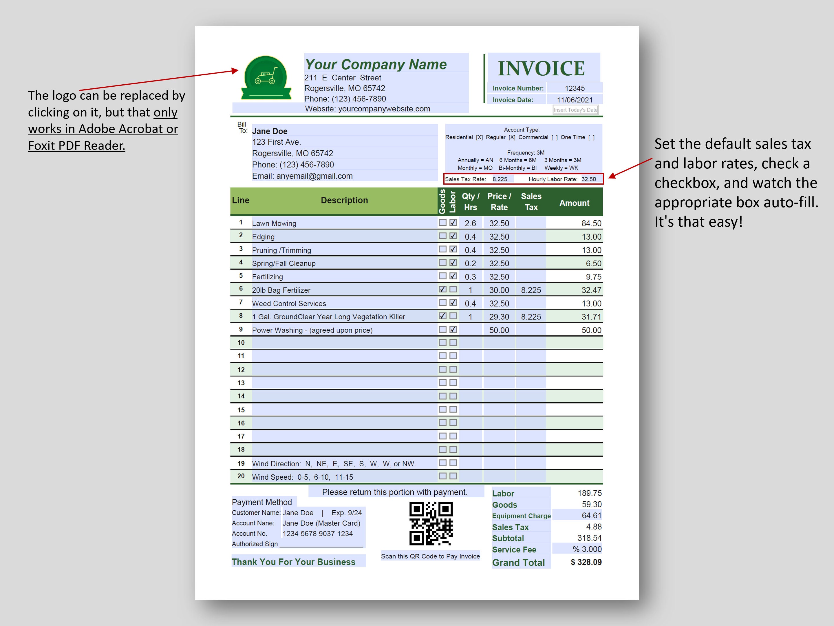 Lawn Care And More Invoice Or Estimate Editable Printable Etsy Lawn Care And More Invoice Or Estimate Editable Printable Etsy