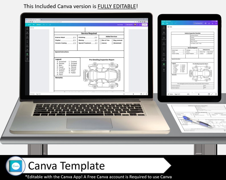 Auto Detailing Work Order Template and Pre-detailing Vehicle Inspection ...