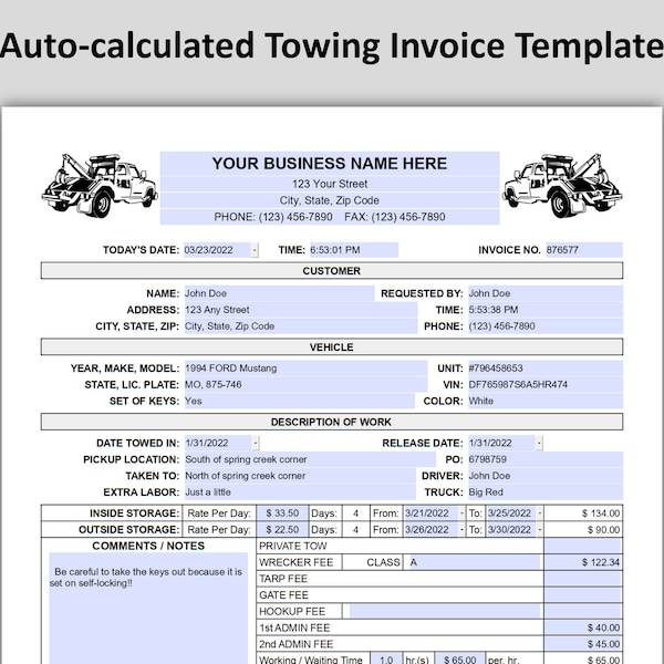 Printable Invoice - Etsy