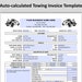 Towing Invoice Template, Auto-calculated PDF Towing Invoice Form ...
