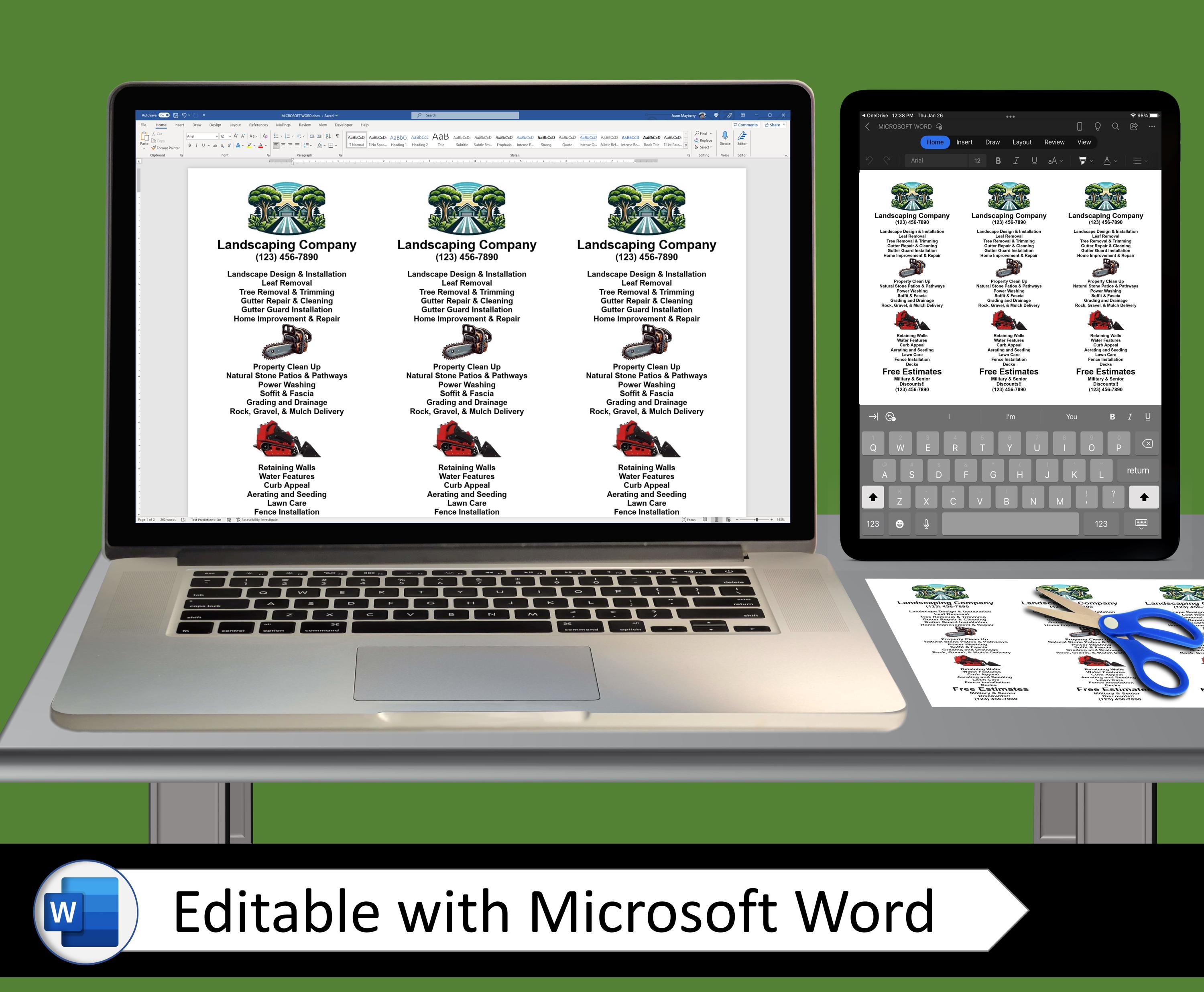 Editable Landscaping Flyer and Handout Template – 3-column Printable ...