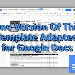 Rain Gutter Installation Company Estimate, Invoice or Work Order ...