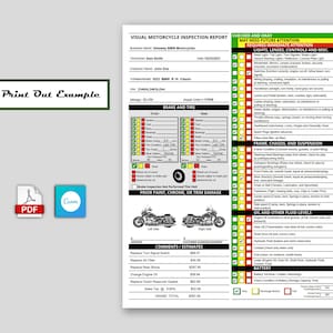 Visual Motorcycle Inspection Report | Fillable PDF Multi-point ...