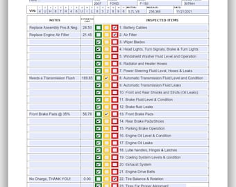 Nissan Multi-Point Inspection Form Vehicle Inspection,, 46% OFF