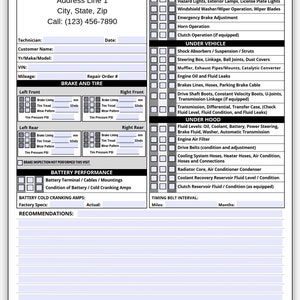 Basic Vehicle Inspection Report, GRAY, COLOR, Auto Inspection Checklist ...