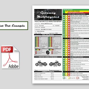 Visual Motorcycle Inspection Report Fillable PDF Multi-point Motorcycle ...