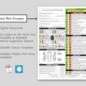 Visual Vehicle Inspection Report | Fillable PDF Multi-point Vehicle ...