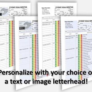 27 Point Visual Vehicle Inspection Form Fillable PDF - Etsy