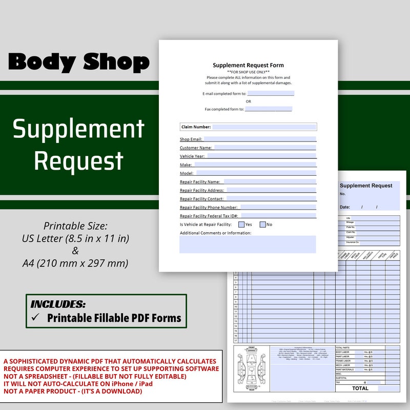 Supplement Forms - Etsy