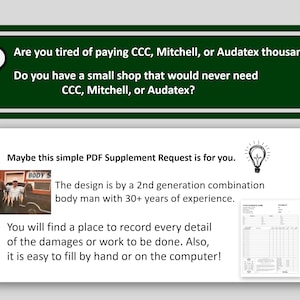 Auto Body Supplement Request Form 2 Page, Body Shop Insurance ...