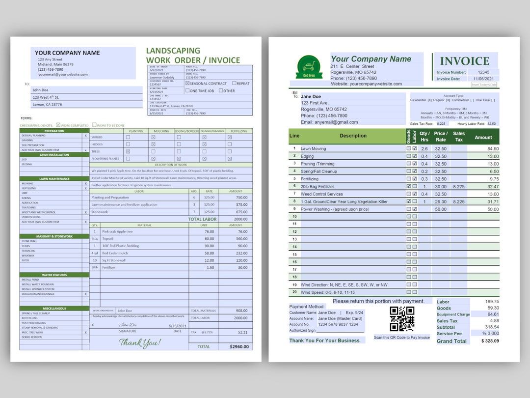 Lawn Care Invoice Template Landscaping Invoice Template Landscaping 