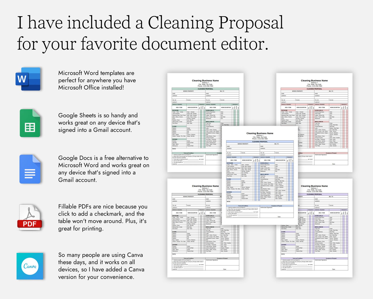 Cleaning Proposal Form in 2 Sizes, A4 & US Letter, Really Professional ...