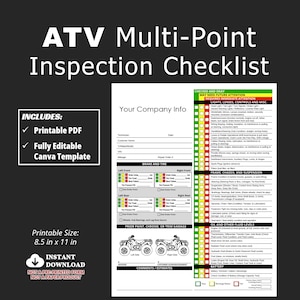 ATV Multi-point Inspection Checklist, Pre-purchase / Preventive ...