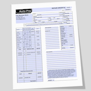 Auto Repair Order or Bill, Ticket, Invoice, Estimate and Auto Repair ...