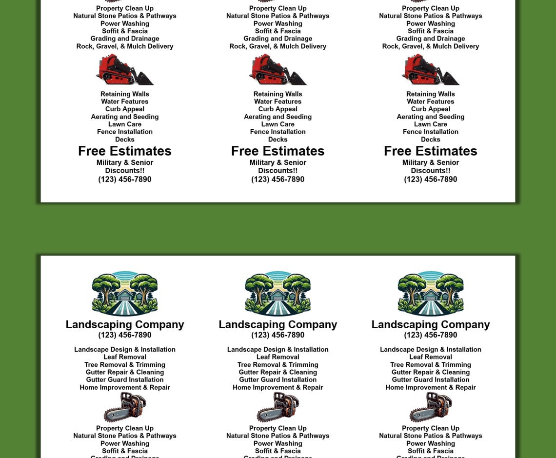 Editable Landscaping Flyer and Handout Template – 3-column Printable ...