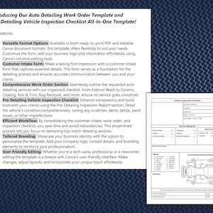 Auto Detailing Work Order Template and Pre-detailing Vehicle Inspection ...