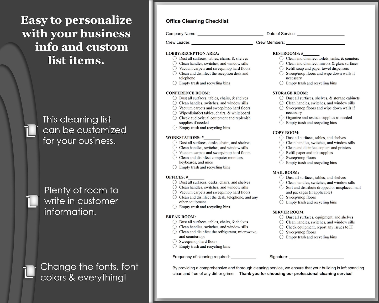 Janitorial Cleaning Checklist, Commercial Office Building Cleaning ...