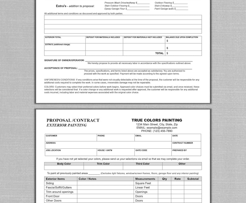 Exterior Painting Proposal, Estimate, Contract Template for Painting ...