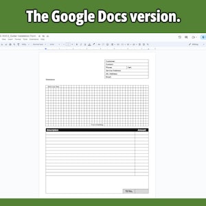 Gutter Installation Estimate, Invoice or Work Order, Printable Rain ...