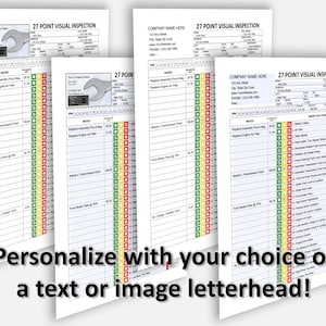 27 Point Visual Vehicle Inspection Form | Fillable PDF Multi-point ...
