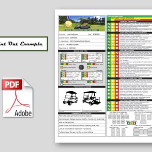 Visual Golf Cart Inspection Report Checklist, Golf Cart Rental Check In ...