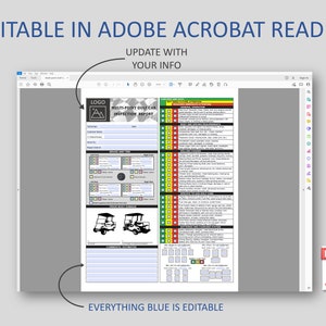 Visual Golf Cart Inspection Report Checklist, Golf Cart Rental Check In ...