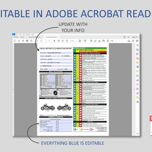 Visual Motorcycle Inspection Report Fillable PDF Multi-point Motorcycle ...