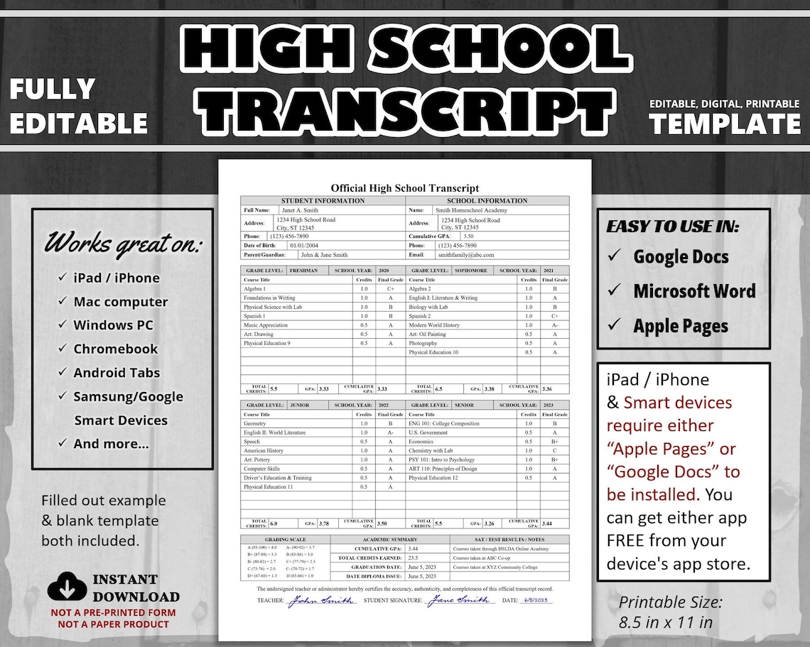 What is a High School Transcript? Here is My High School Transcript ...